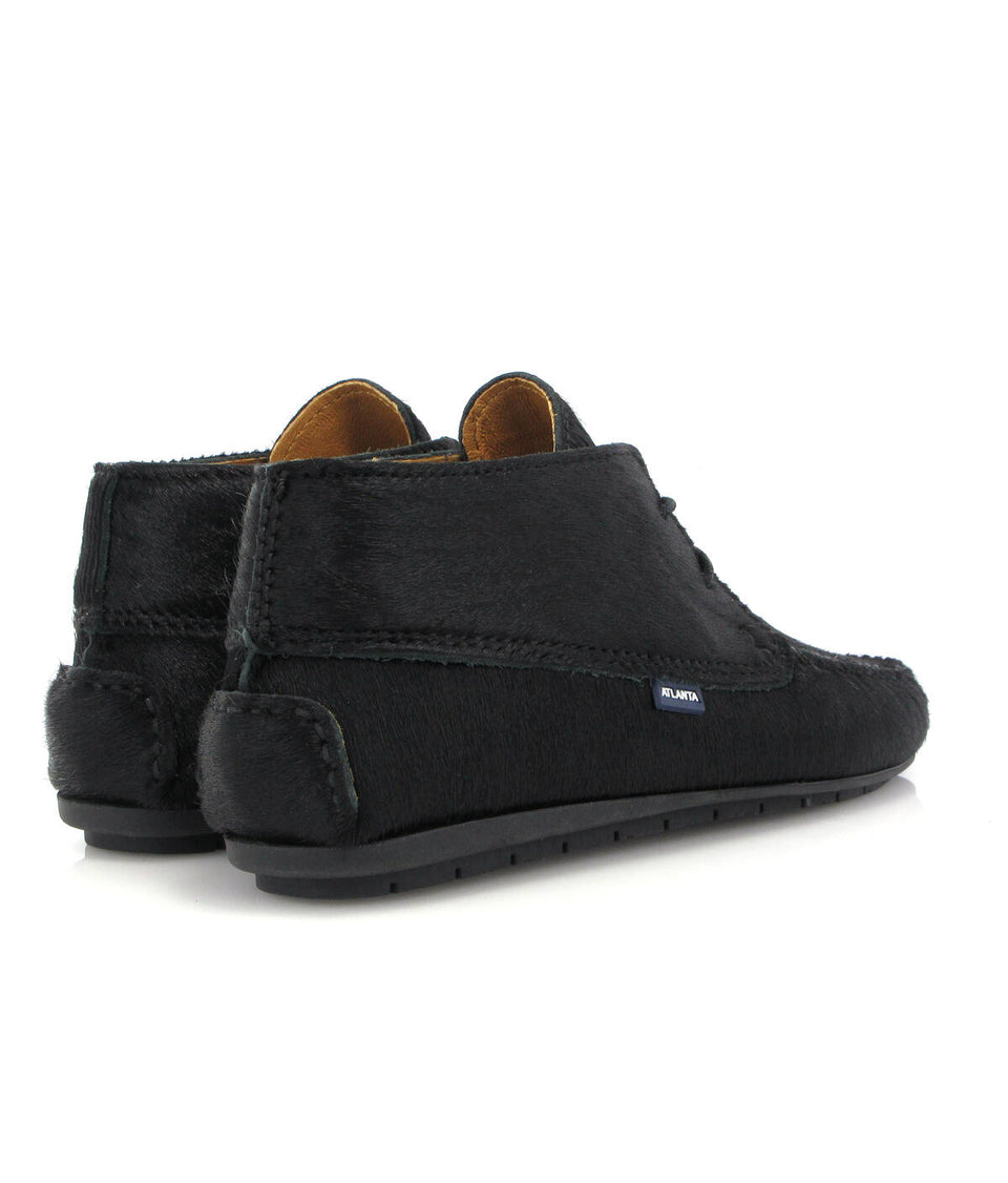 Moccasin Boots - black pony hair- Atlanta Mocassin